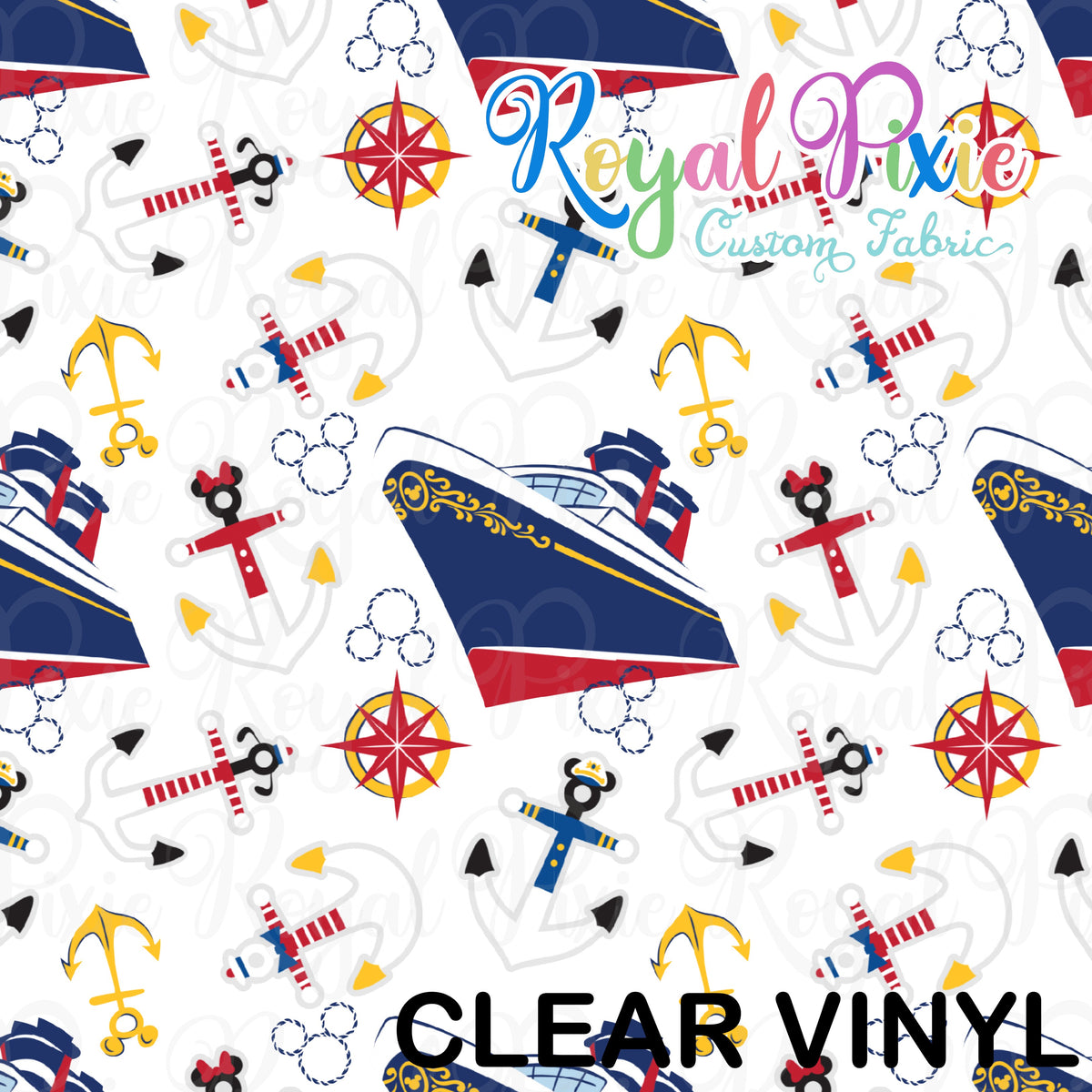 Vinyl Retail - Clear - Cruise Anchors GLITTER – Royal Pixie Custom Fabric