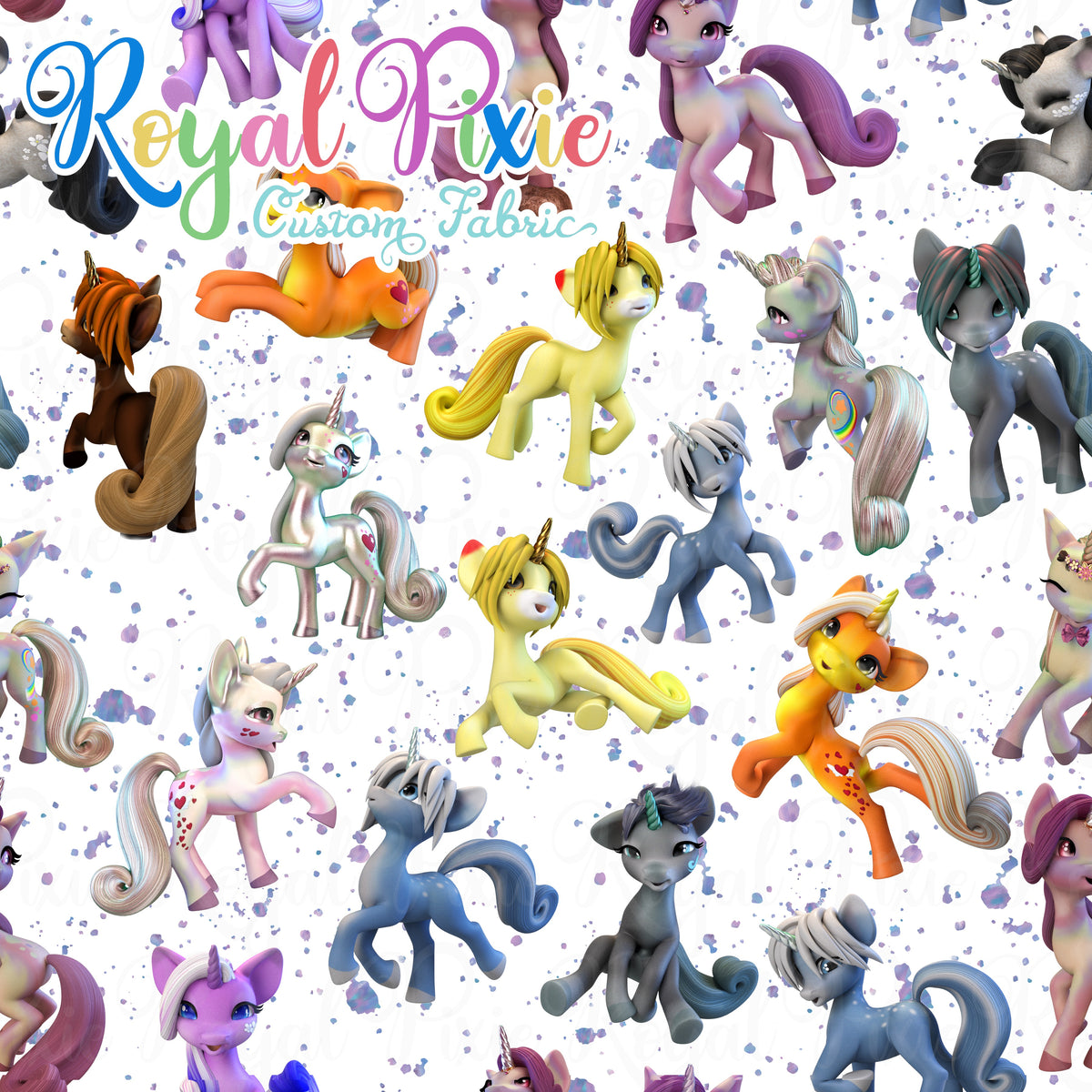 Vinyl Retail - Clear - Colorful Ponies – Royal Pixie Custom Fabric