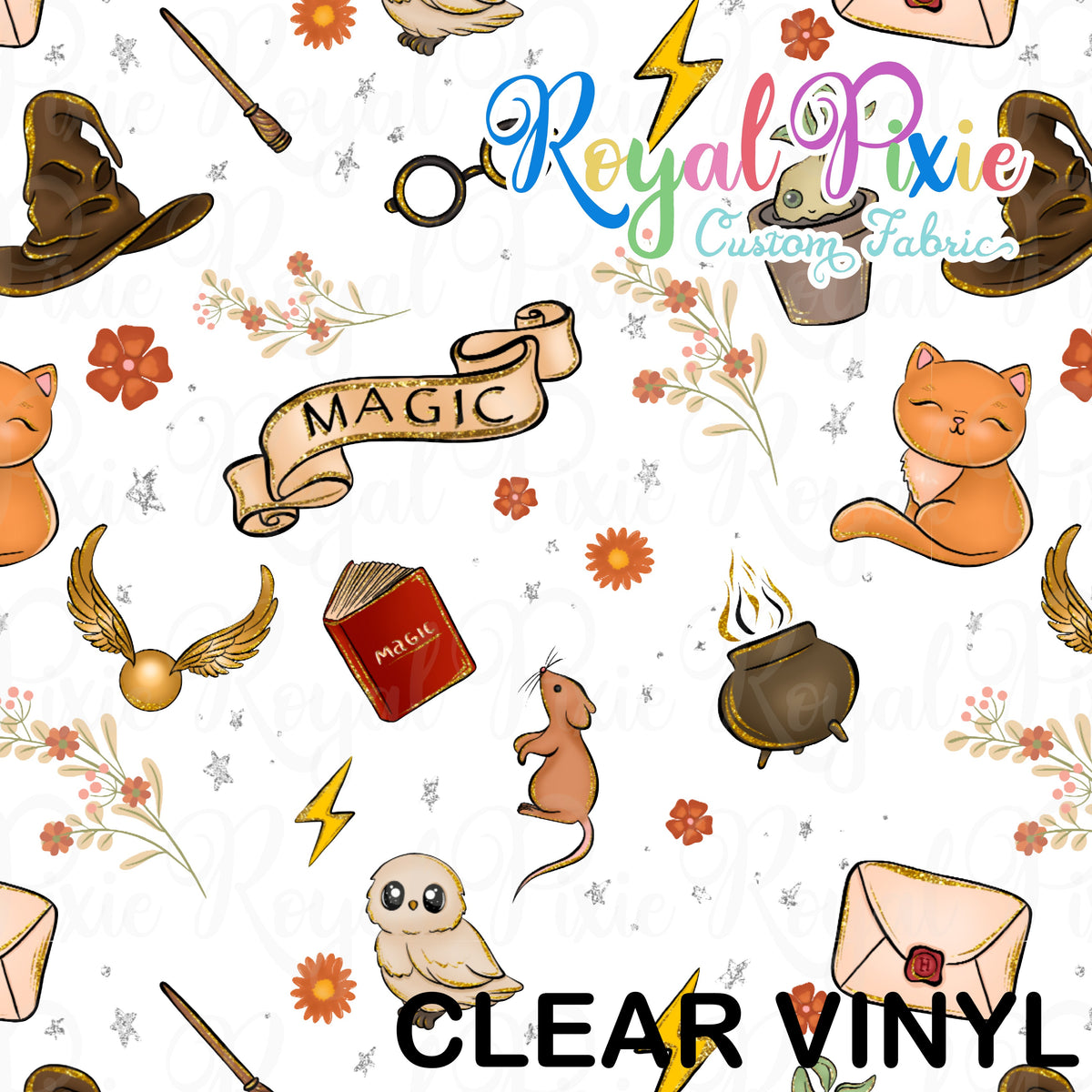 Vinyl Retail - Clear - Wizard School Ginger Cat GLITTER – Royal Pixie ...