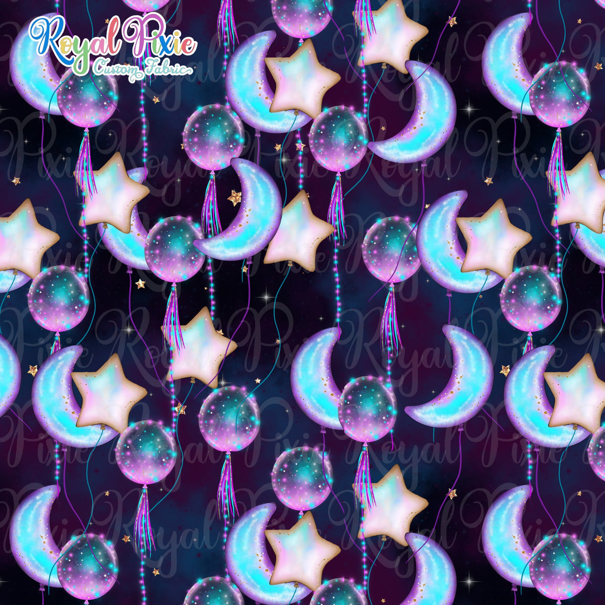 Vinyl Retail - Space Balloons – Royal Pixie Custom Fabric