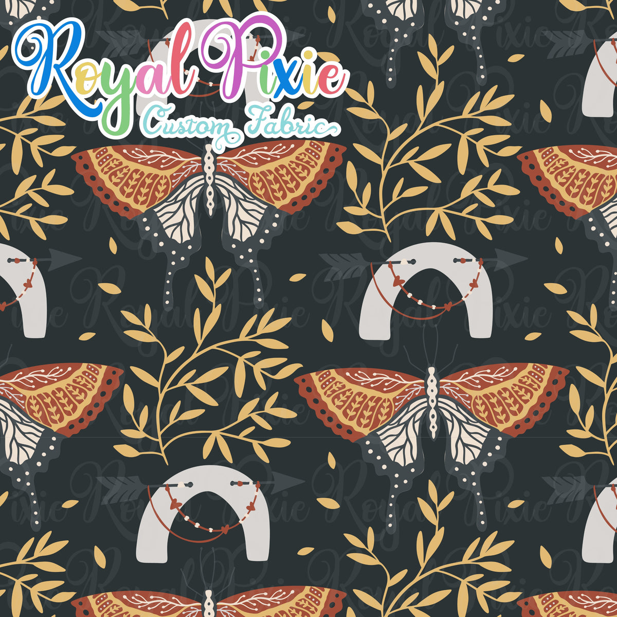 Vinyl Retail - Bohemian Moths – Royal Pixie Custom Fabric