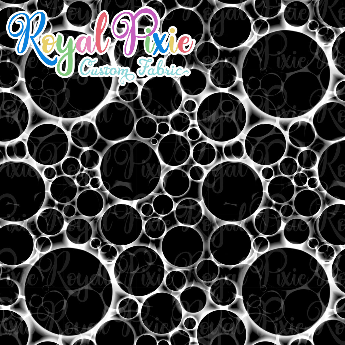 Vinyl Retail - Bubbles B&W – Royal Pixie Custom Fabric