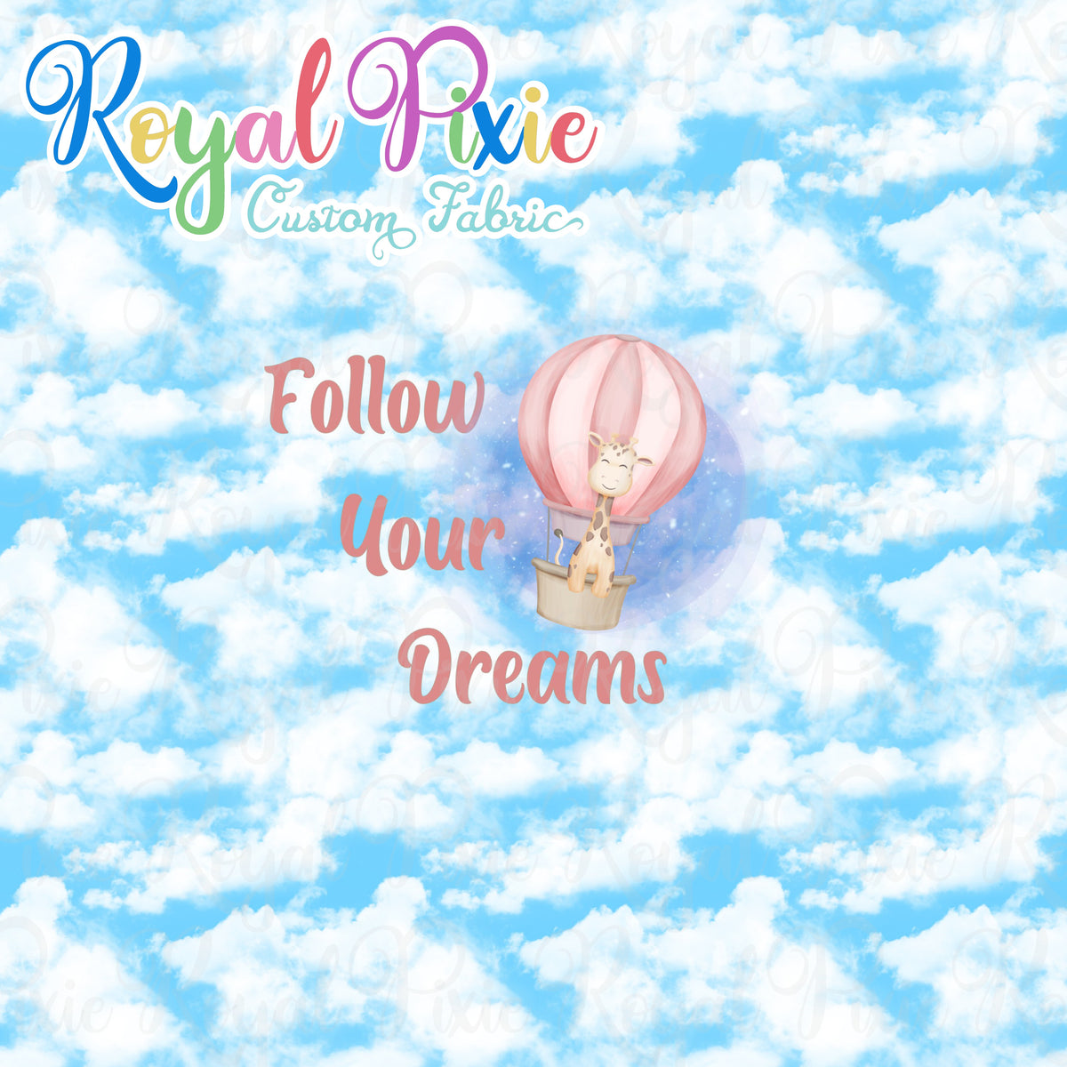 Retail Panel Hot Air Balloons Giraffe – Royal Pixie Custom Fabric