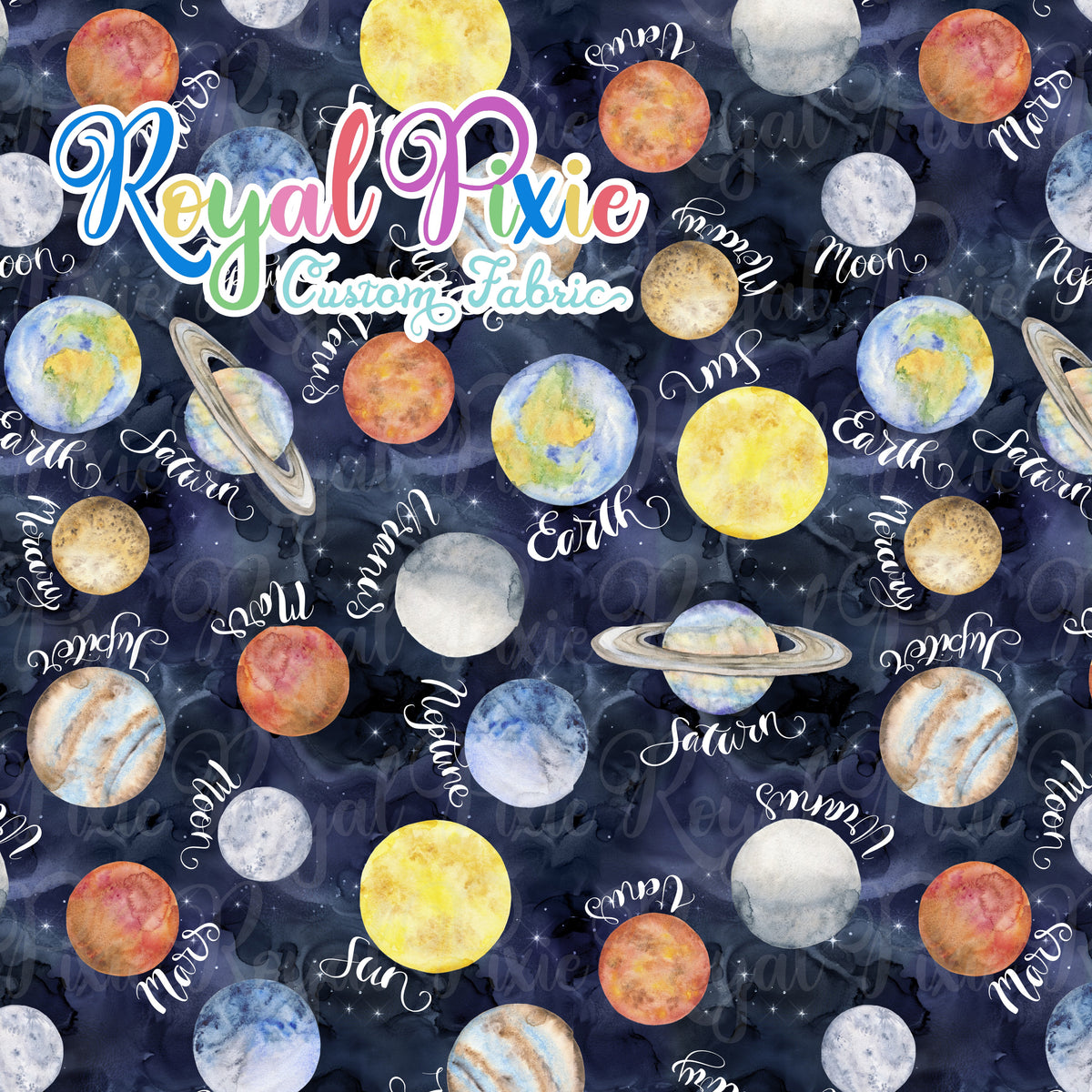 Vinyl Retail - Planets with Names – Royal Pixie Custom Fabric