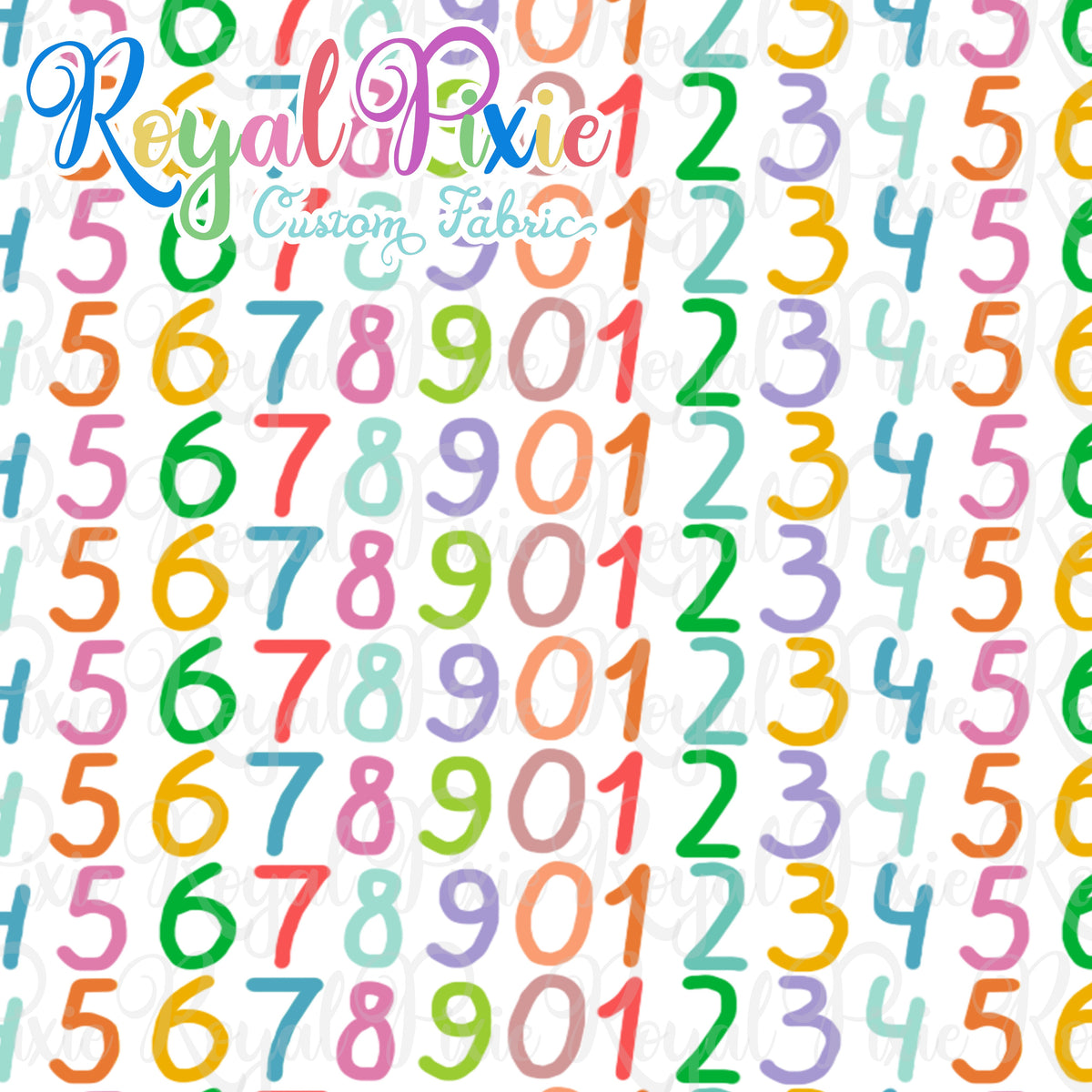 Retail School Numbers White Bamboo Lycra – Royal Pixie Custom Fabric