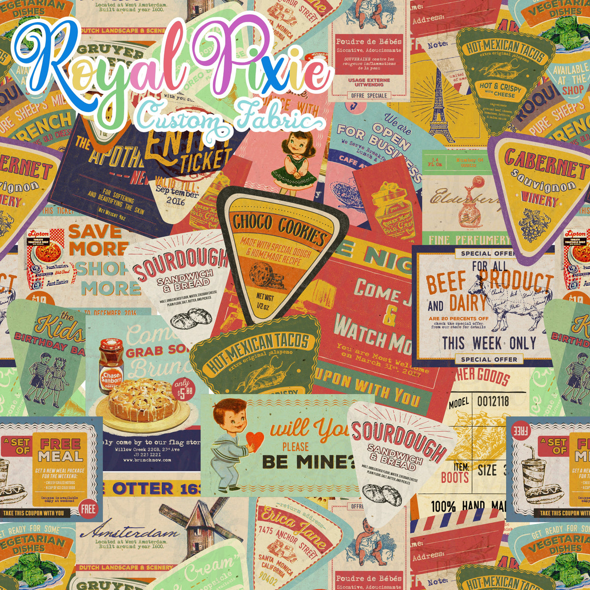 Vinyl Retail - Vintage Labels – Royal Pixie Custom Fabric